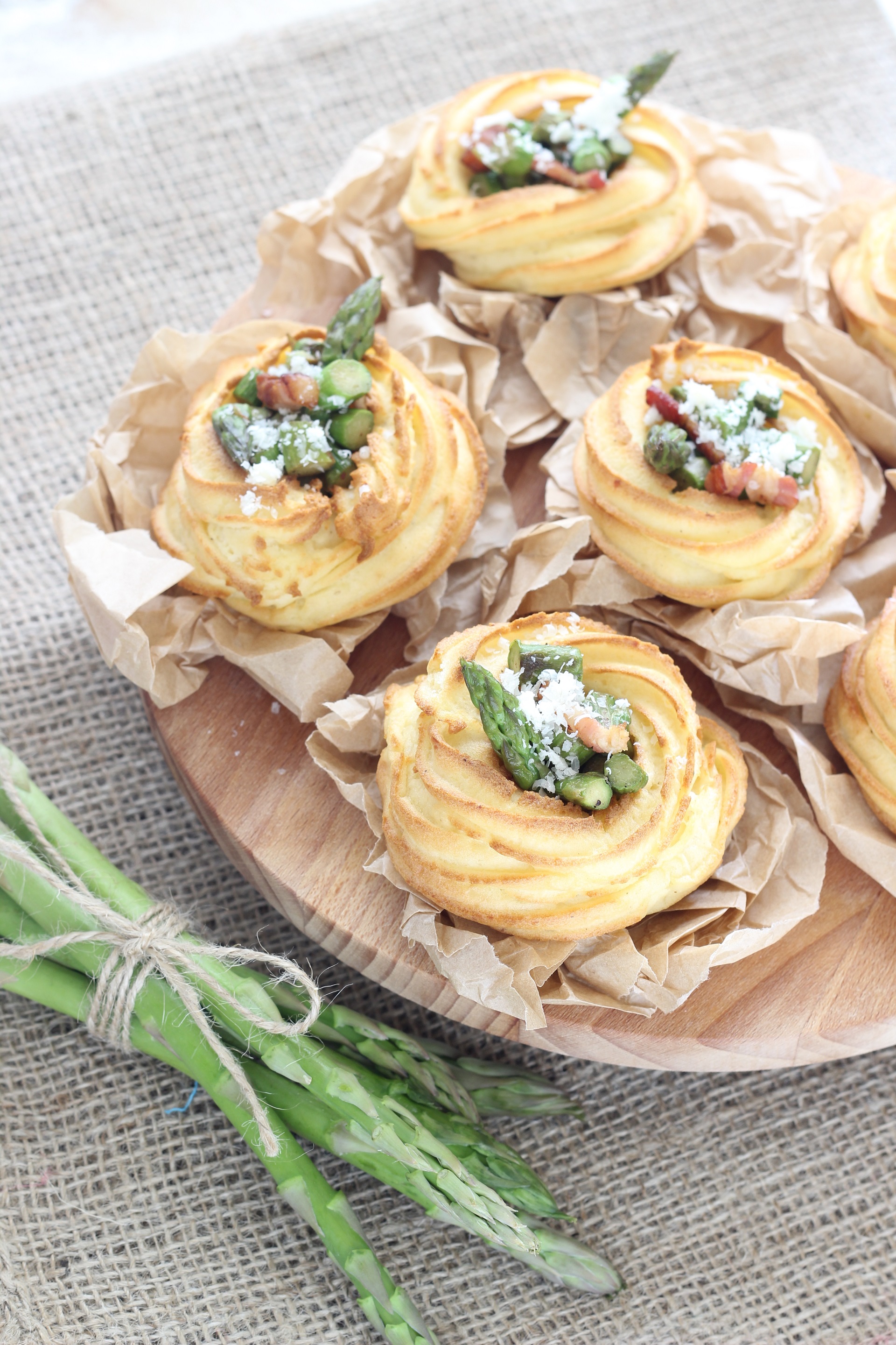 My Foodie Days | Potato baskets with asparagus and pancetta
